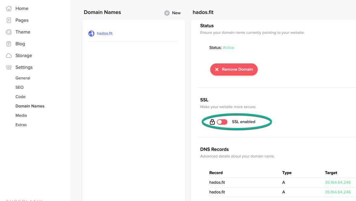 How to use an existing domain
